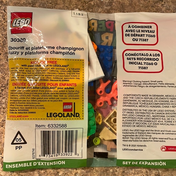 Lego | Toys | Super Mario Lego Fuzzy And Mushroom Platform 6 39 Pieces ...